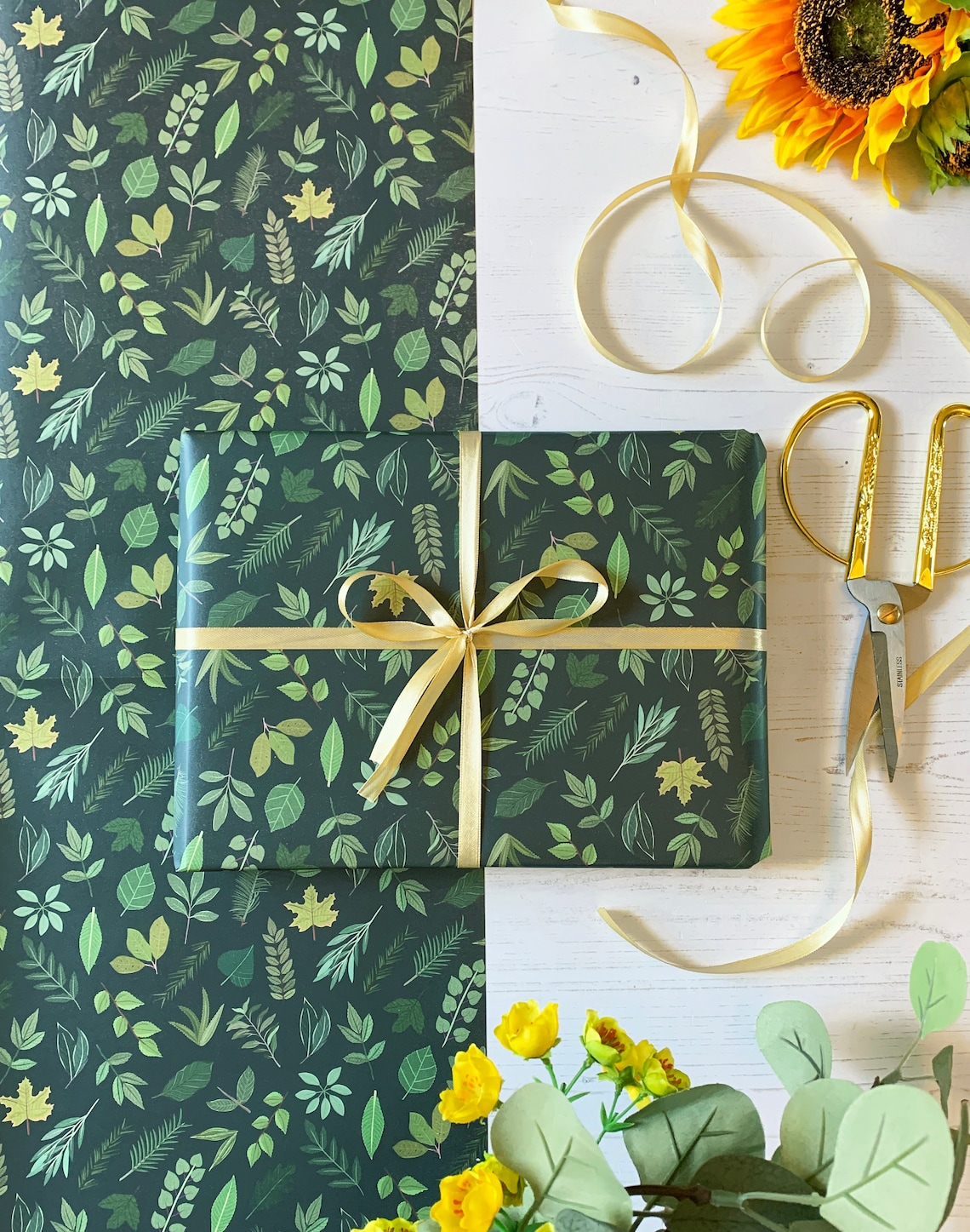 Foliage Gift Wrap Nature Wrapping Paper Leaves Gift Wrap - Etsy