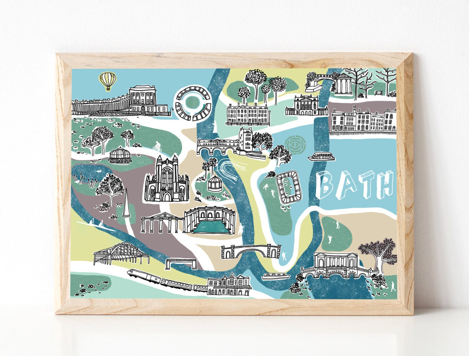 Illustrated Map of Bath Bath Illustration Hand Drawn Maps - Etsy UK