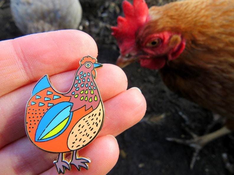 Chicken Enamel Pin Badge Hard Enamel Badge Chicken Gifts - Etsy UK