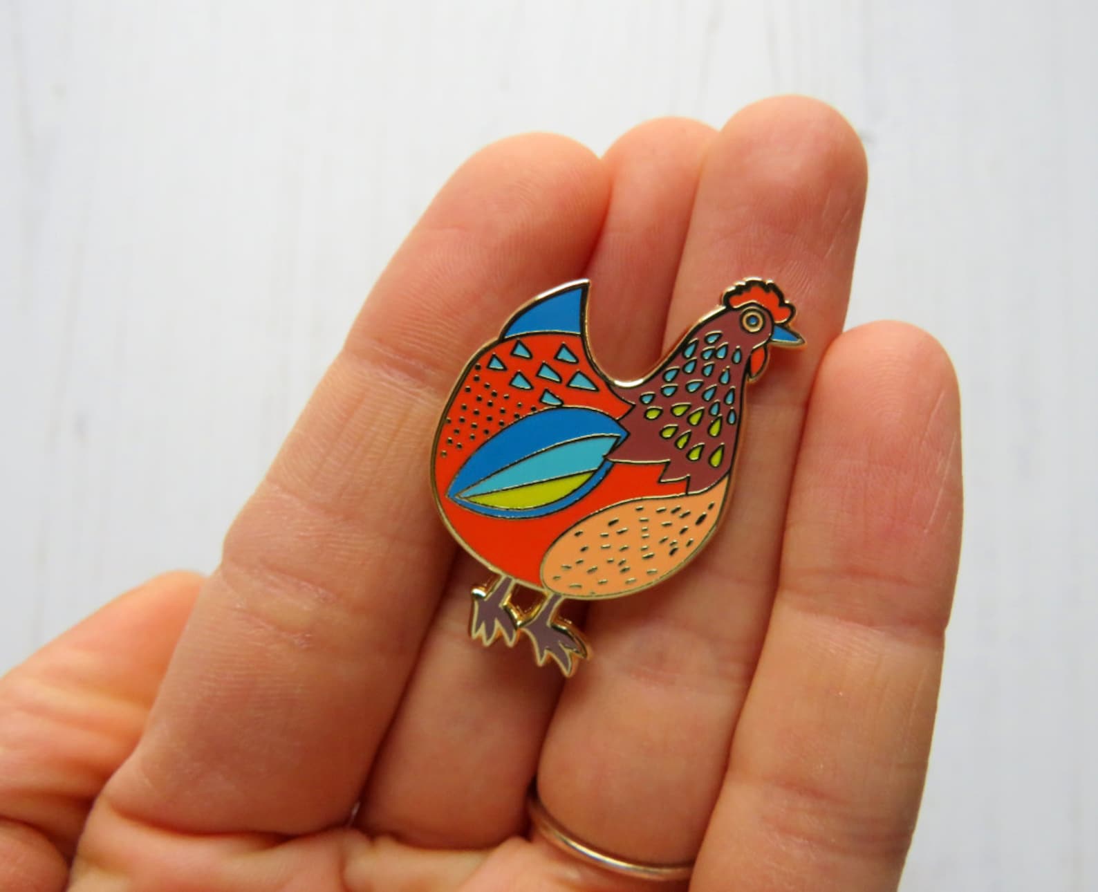 Any 2 Enamel Pins Enamel Pins Animal Pins Chicken Pin Fox | Etsy UK