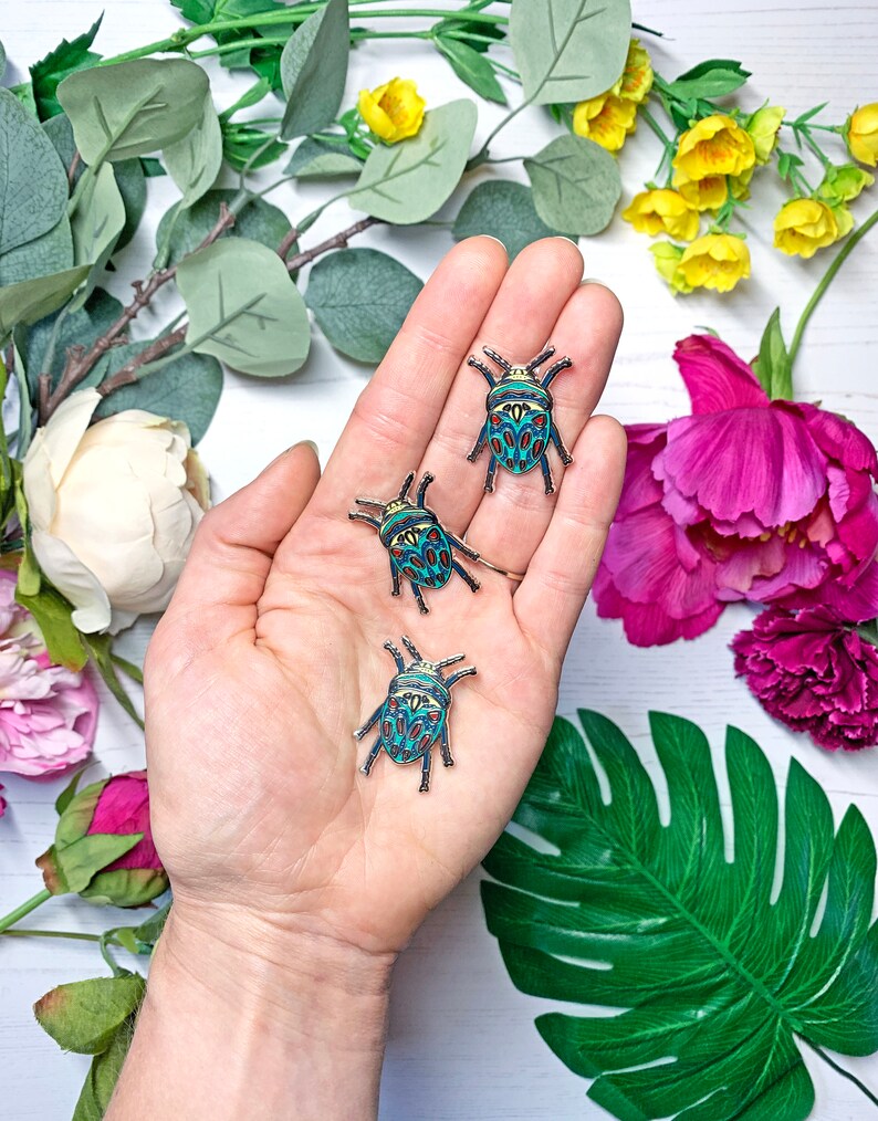 Beetle Enamel Pin Picasso Bug Pin Bug Enamel Pin Insect Pin | Etsy