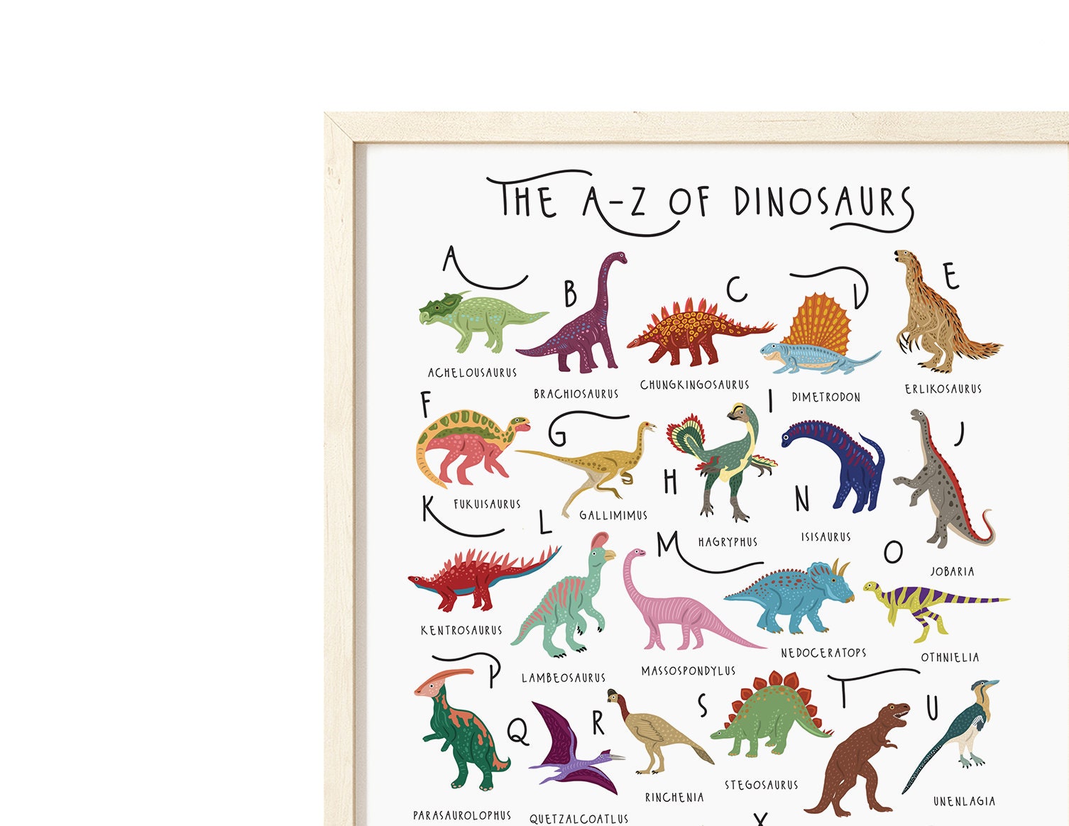 A-Z of Dinosaurs, Dinosaur Print, Types of Dinosaurs Art, Alphabet ...