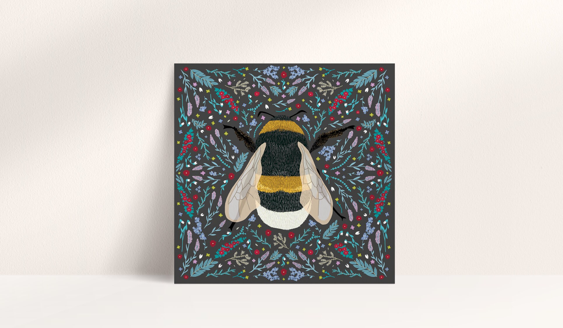 Bumble Bee Print Insect Folk Art Nature Poster Save the | Etsy UK