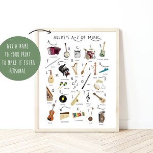 A-Z of Music Poster, Musical Alphabet, Alphabet Print, Music Print ...