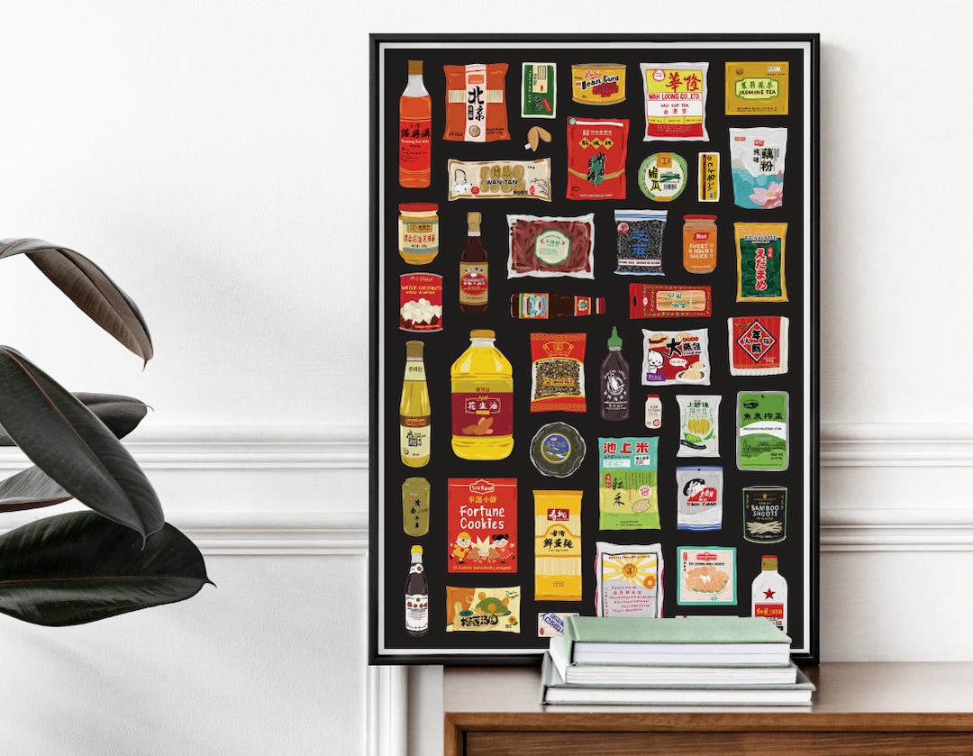 Chinese Larder Print, Chinese Food Print, Food Packaging Poster ...