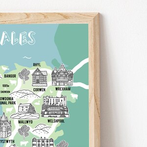 Wales Map, Illustrated Map, Wales Gifts, Map of Wales, Map Art, Map ...