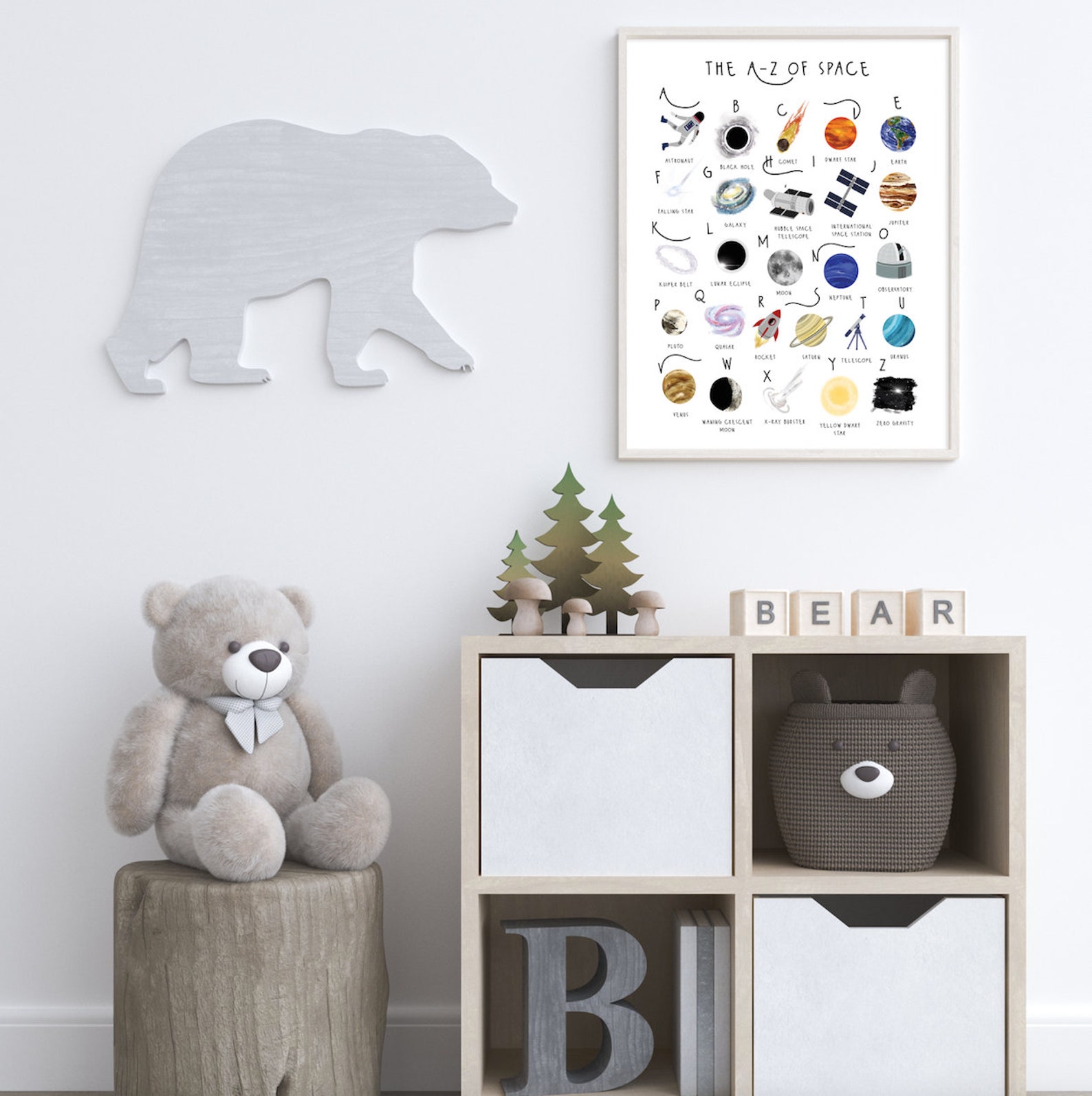 A-Z of Space Poster, Space Alphabet, Space Illustration, Astronaut ...