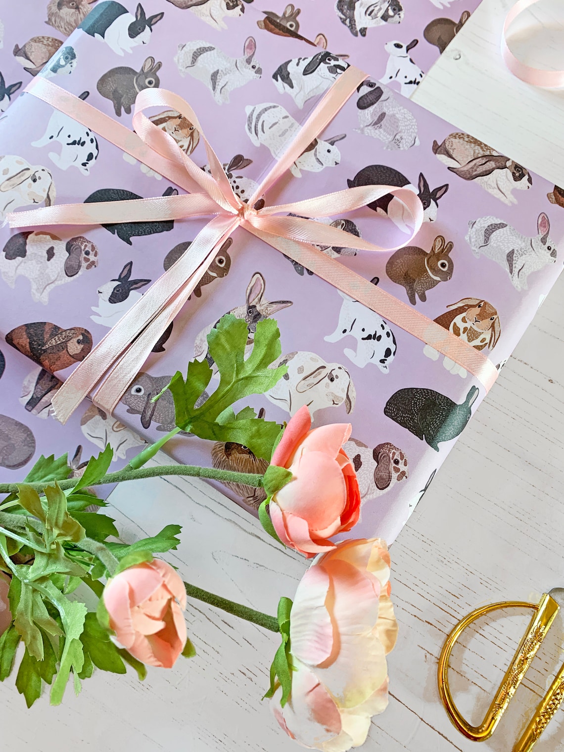 Rabbit Wrapping Paper Types of Bunny Rabbits Rabbit Gift - Etsy