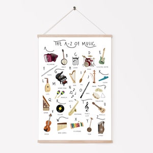 A-Z of Music Poster, Musical Alphabet, Alphabet Print, Music Print ...