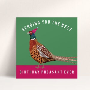 Pheasant Birthday Card, Funny Birthday Card, Pun Card, Humour Card ...