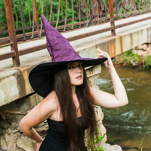 Extra Large Black Suede Witch or Wizard Hat - Etsy