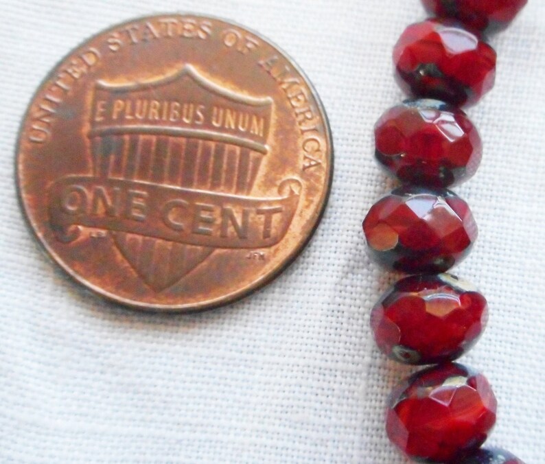 Lot of 25 Translucent Ruby Red . Garnet Picasso Faceted Puffy - Etsy