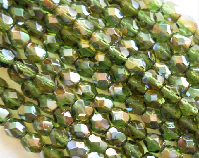 Lot of 25 6mm Aqua Blue Hematite Mirror Czech Glass Bead Mix ...