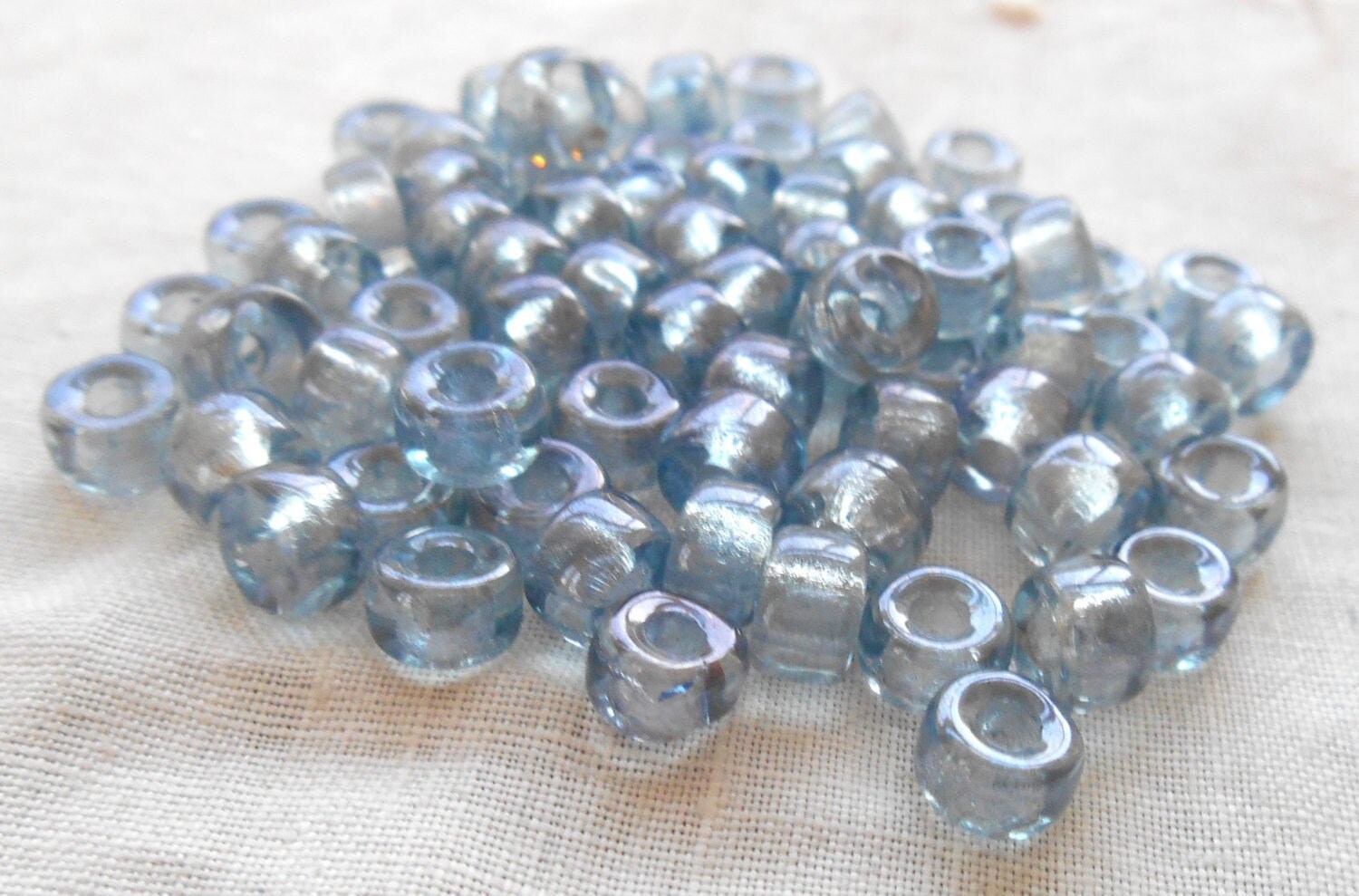 50 6mm Czech Iridescent Lumi Blue Glass Pony Roller Beads - Etsy