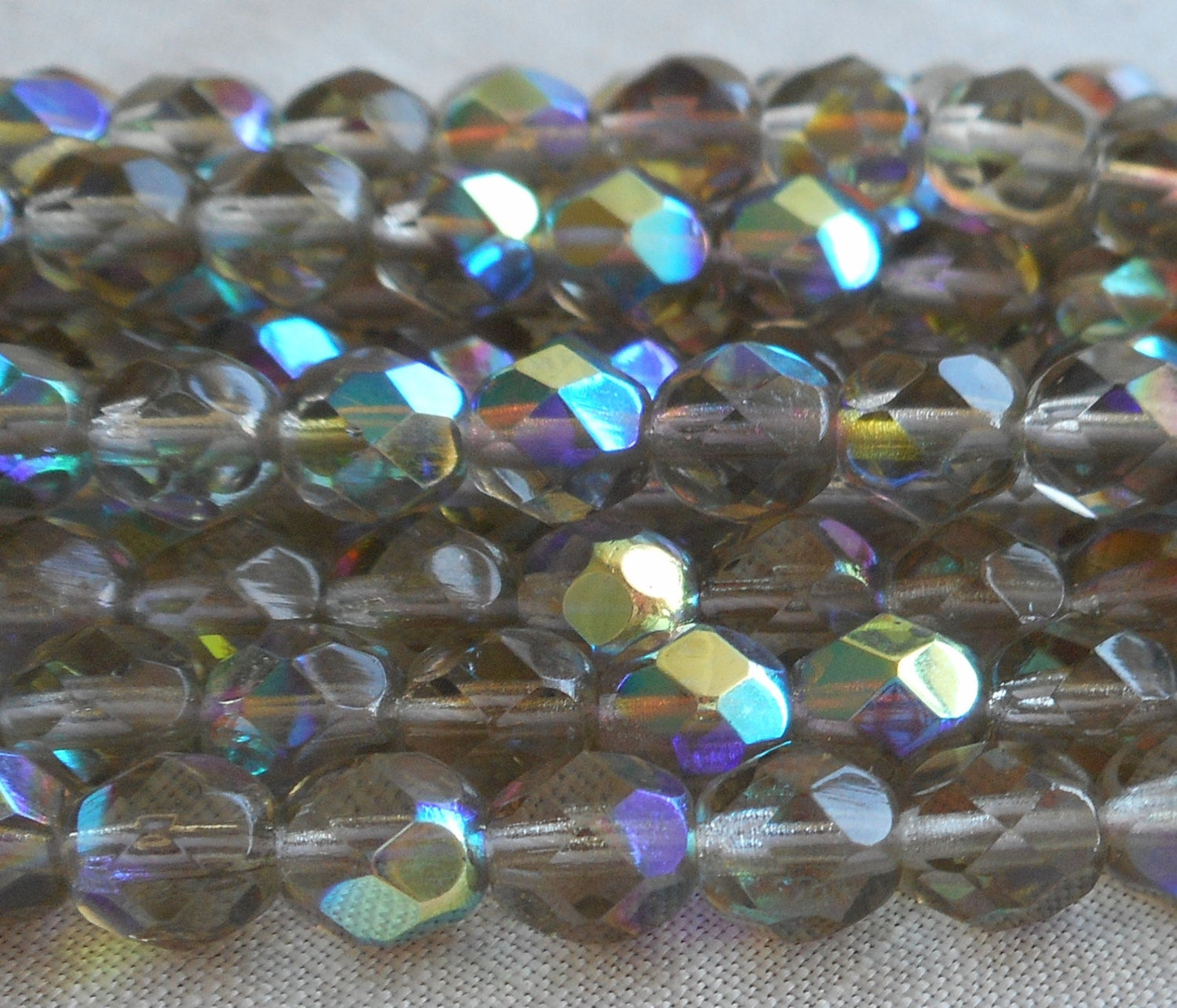 Lot of 25 6mm Black Diamond AB Faceted Round Firepolished - Etsy