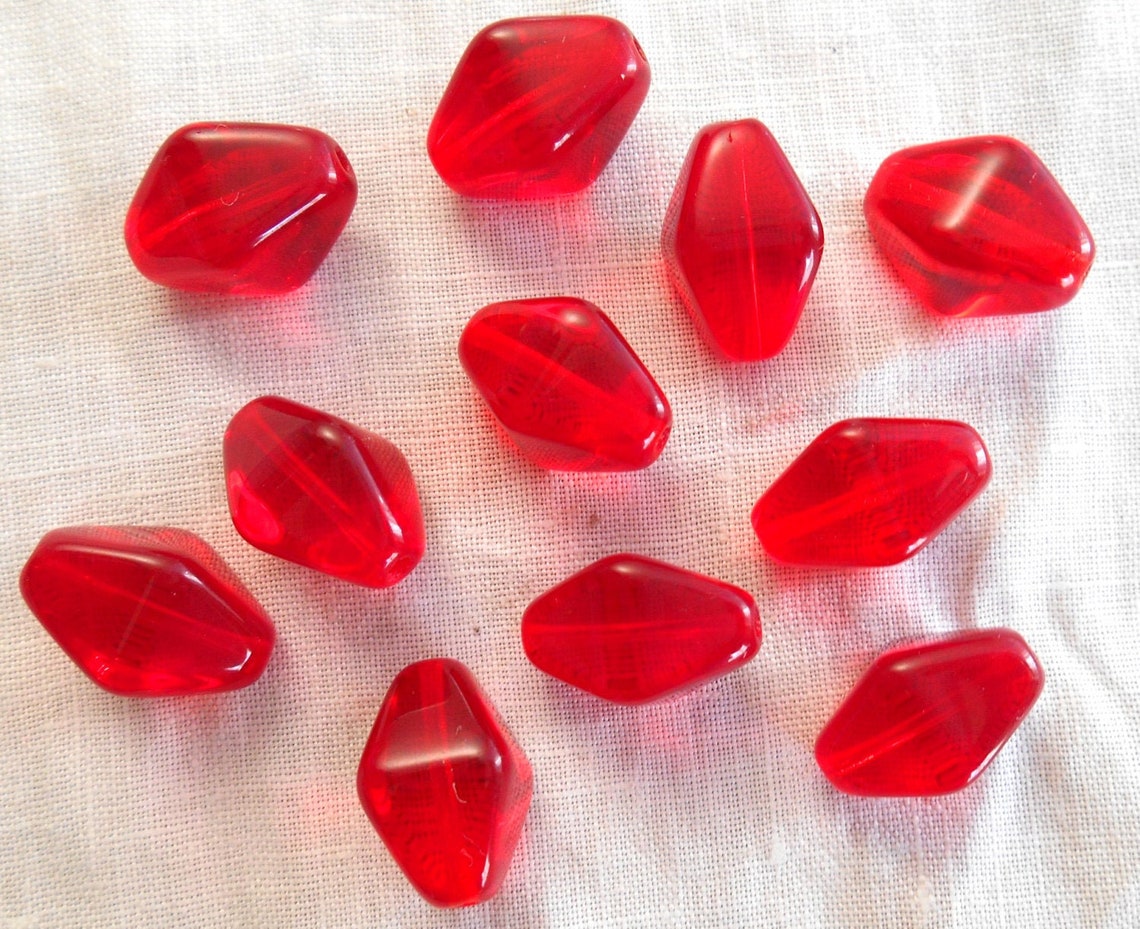 Ten 16 X 13mm Light Garnet Ruby Siam Red Chunky Lantern or - Etsy