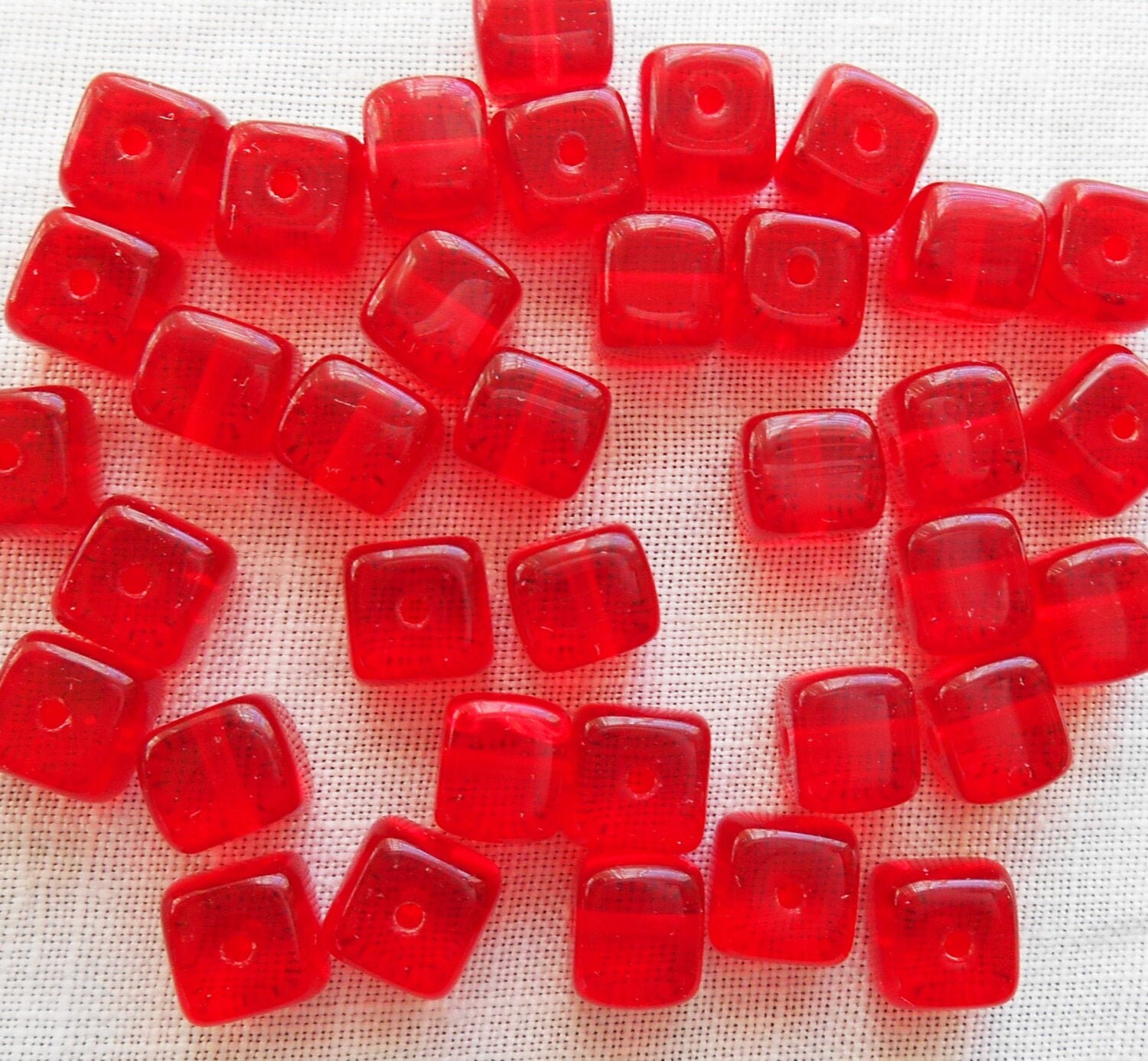 Lot of 25 Siam Red Cube Beads 5 X 7mm Czech Glass Beads - Etsy