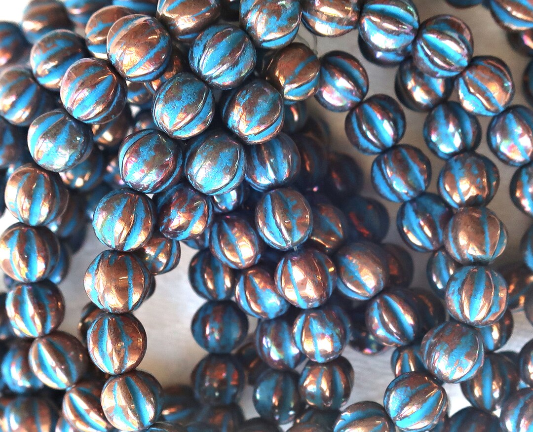 25 Czech 6mm Glass Melon Beads Metallic Bronze With a - Etsy