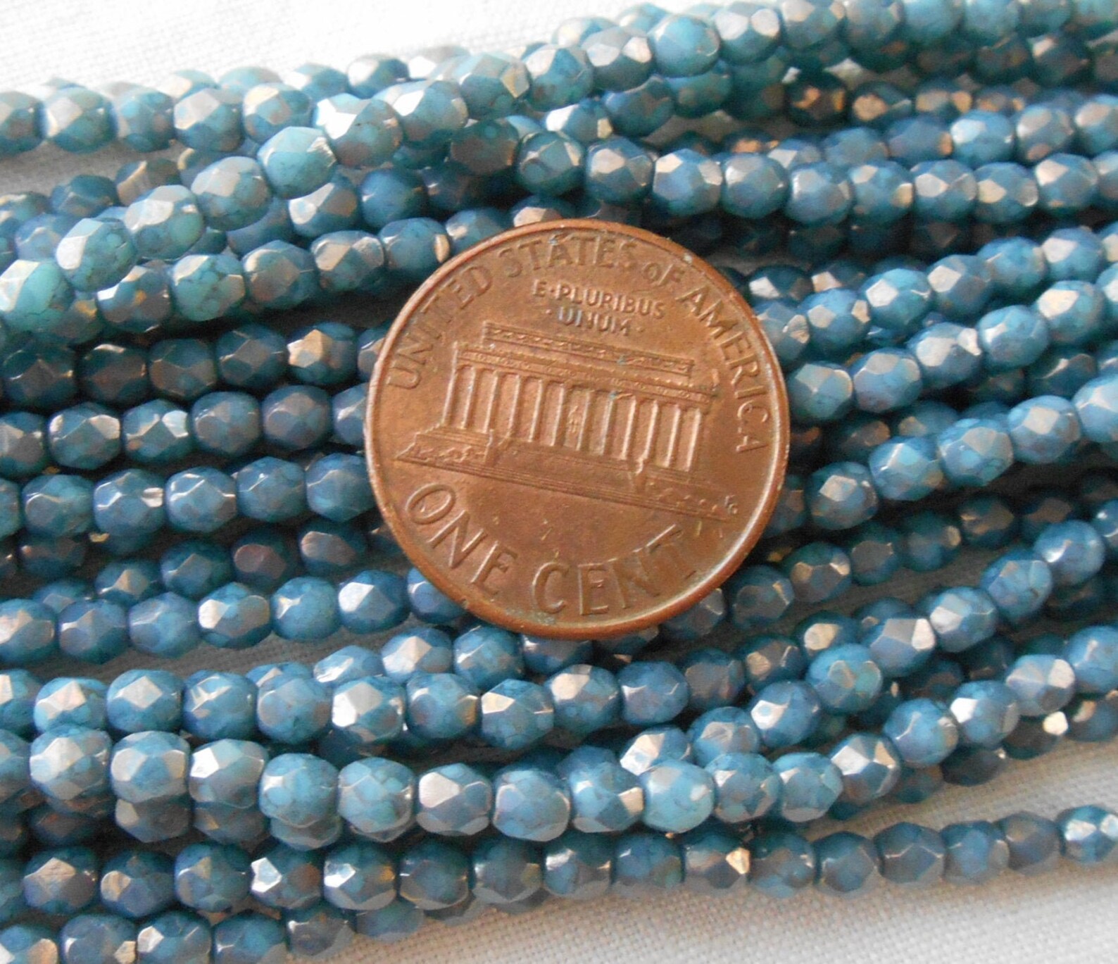 50 3mm Opaque Turquoise Blue Moon Dust Czech Glass Beads - Etsy