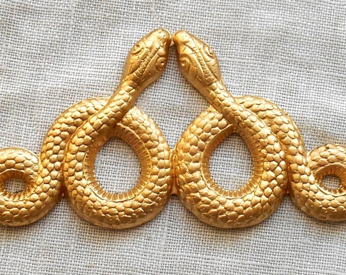 Raw Brass Stamping Two Coiled Snakes Snake Charm Pendant - Etsy