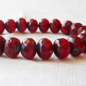 Lot of 25 Translucent Ruby Red . Garnet Picasso Faceted Puffy | Etsy