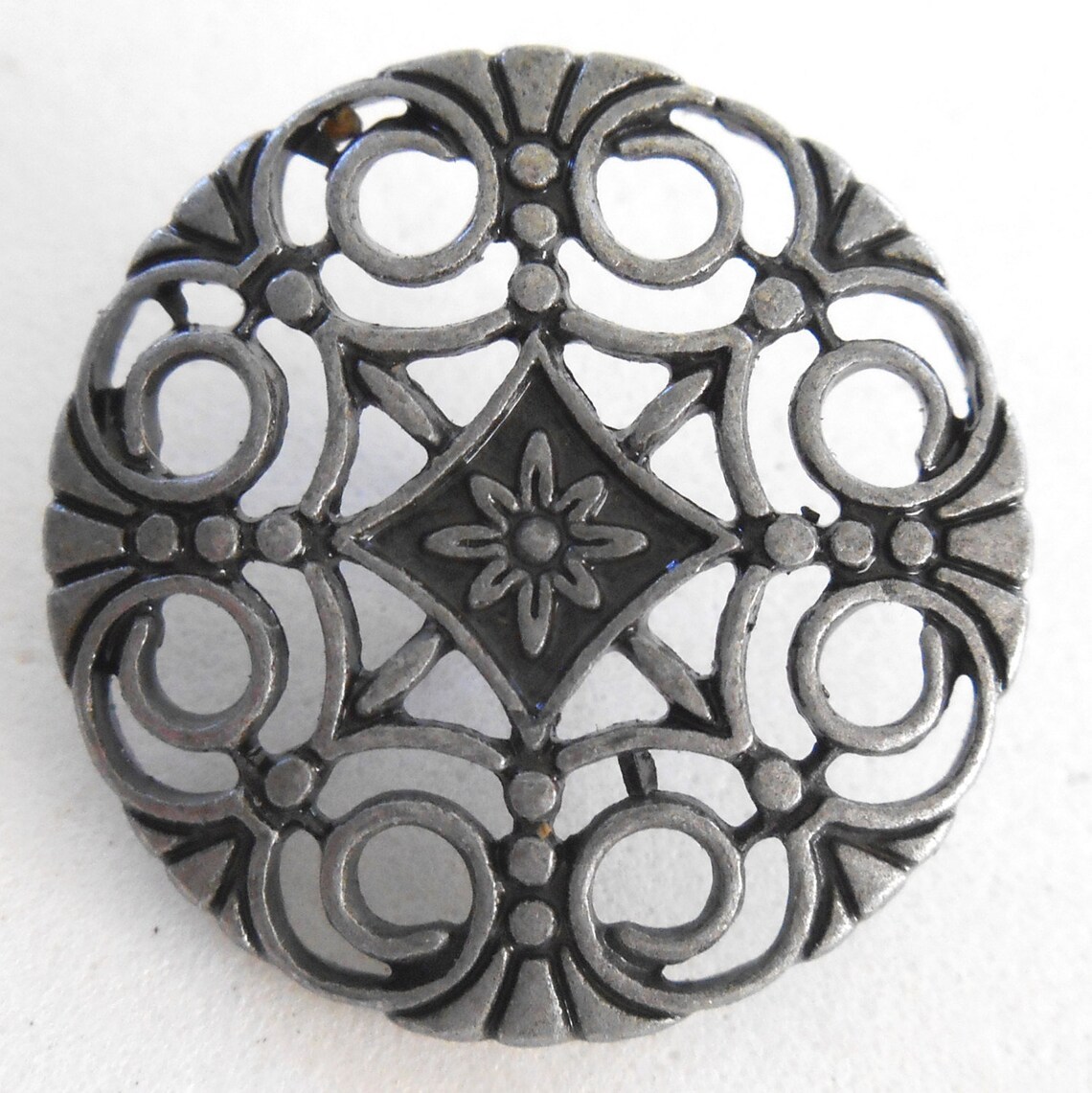 One 24mm Gun Metal Decorative Shank Button With Openwork C5311 - Etsy