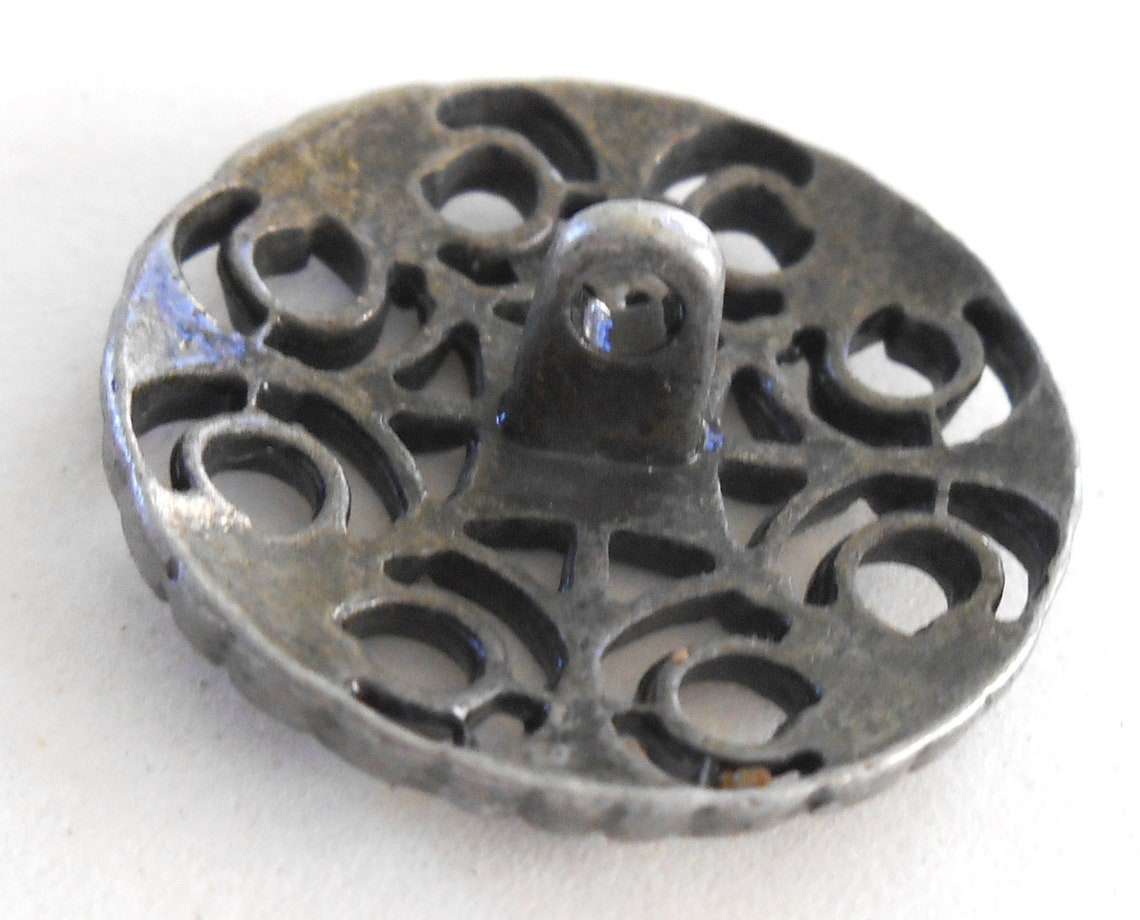 One 24mm Gun Metal Decorative Shank Button With Openwork C5311 - Etsy