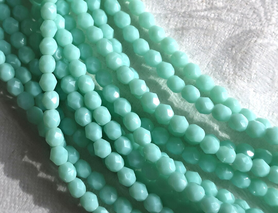 Lot of 50 4mm Opaque Pale Jade Green Czech Glass Beads Opaque - Etsy