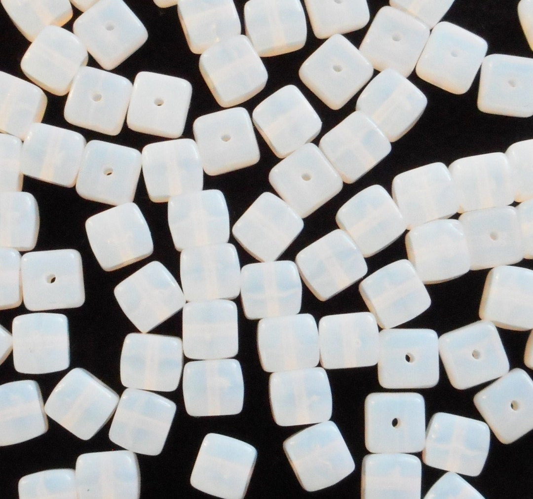 Lot of 25 Milky White Cube Beads, 5 X 7mm Czech Glass Beads, C4225 - Etsy