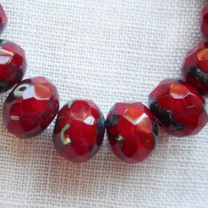 Lot of 25 Translucent Ruby Red . Garnet Picasso Faceted Puffy Rondelle ...