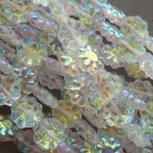 25 9mm Crystal AB Daisy Discs Czech Pressed Glass White AB - Etsy