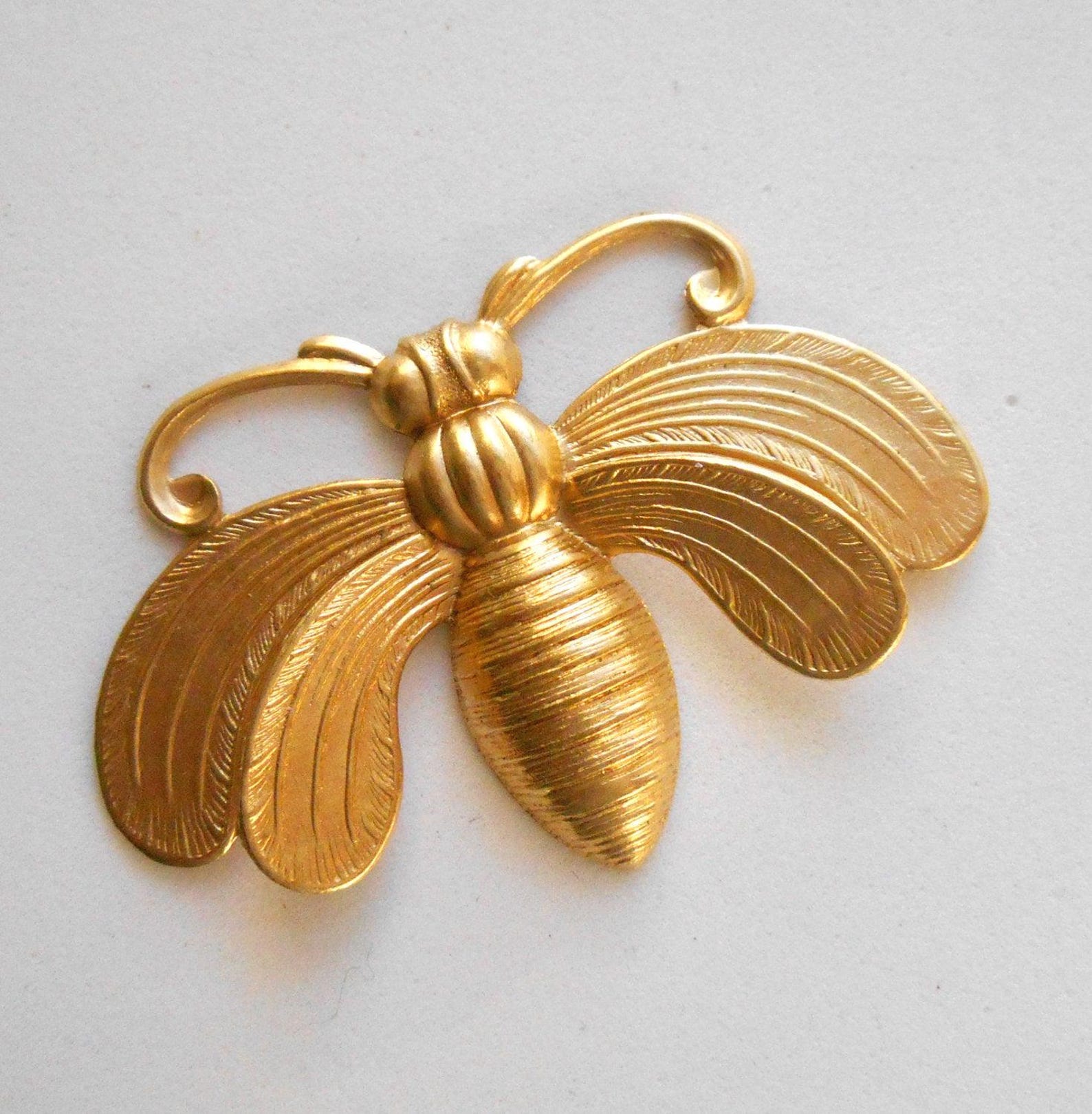 Large Raw Brass Stamping Moth, Bee, Bug, Insect Charm, Pendant ...