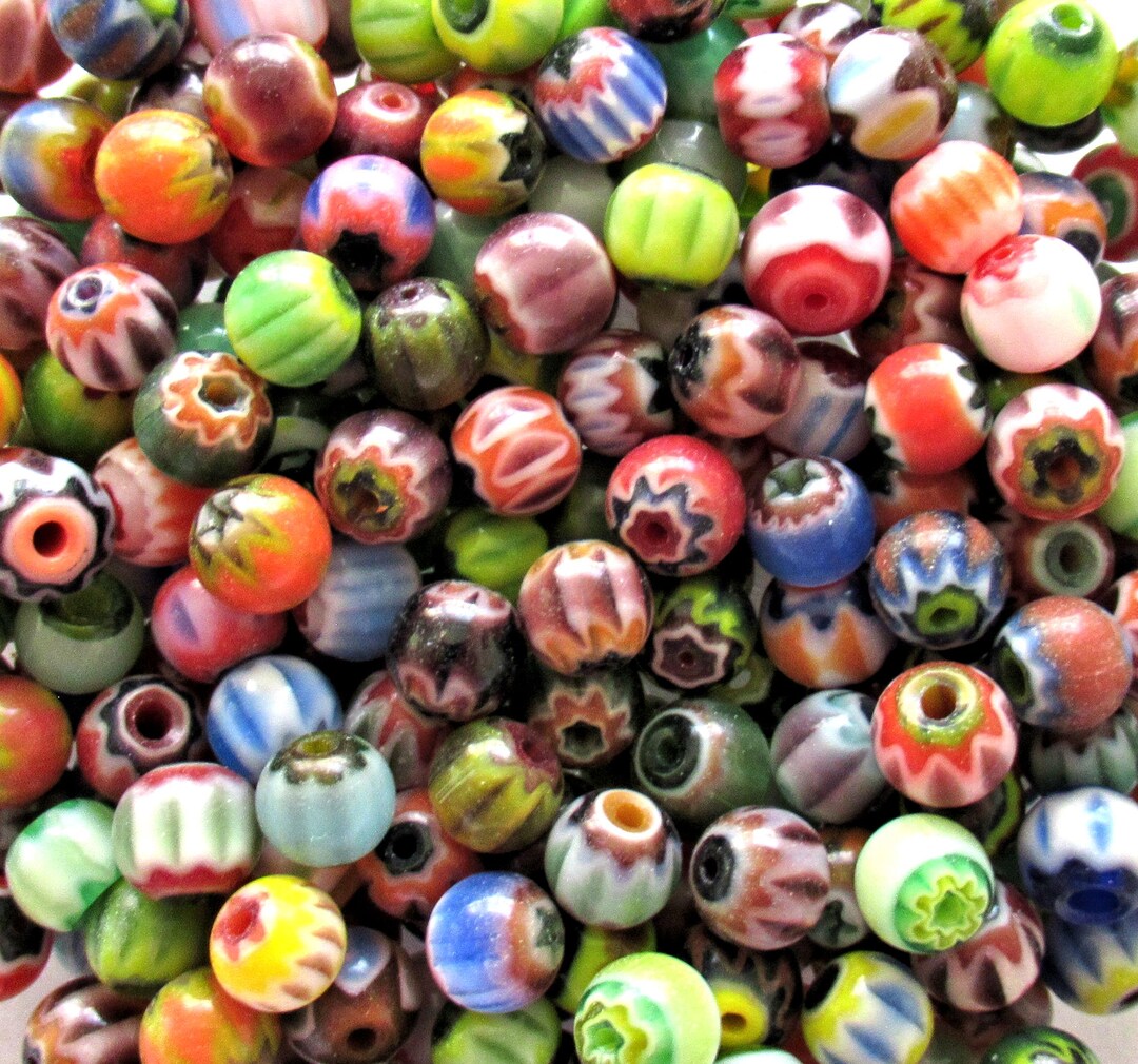 Chevron Spacer Bead Mix - Variety of Multi-colored Glass Beads - 5mm to ...