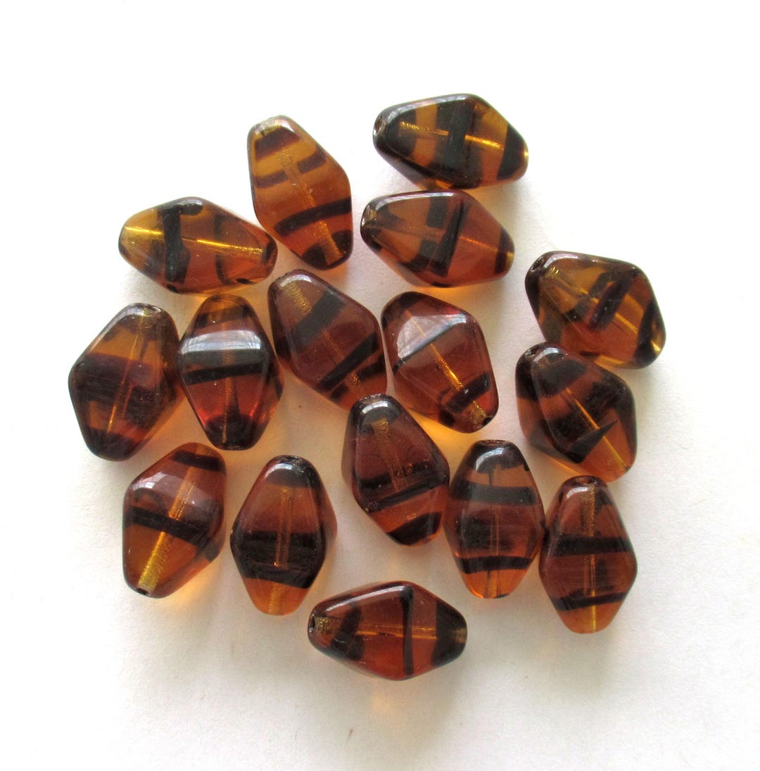 Ten 16 X 13mm Large Tortoiseshell Chunky Lantern or Diamond - Czech ...