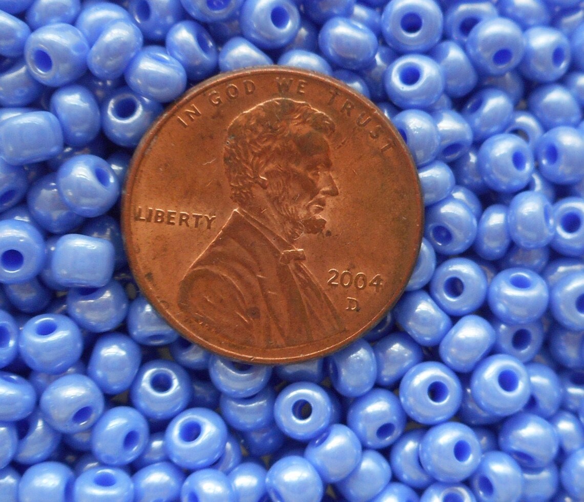 24 Grams Opaque French Blue Luster Czech 6/0 Large Glass Seed - Etsy