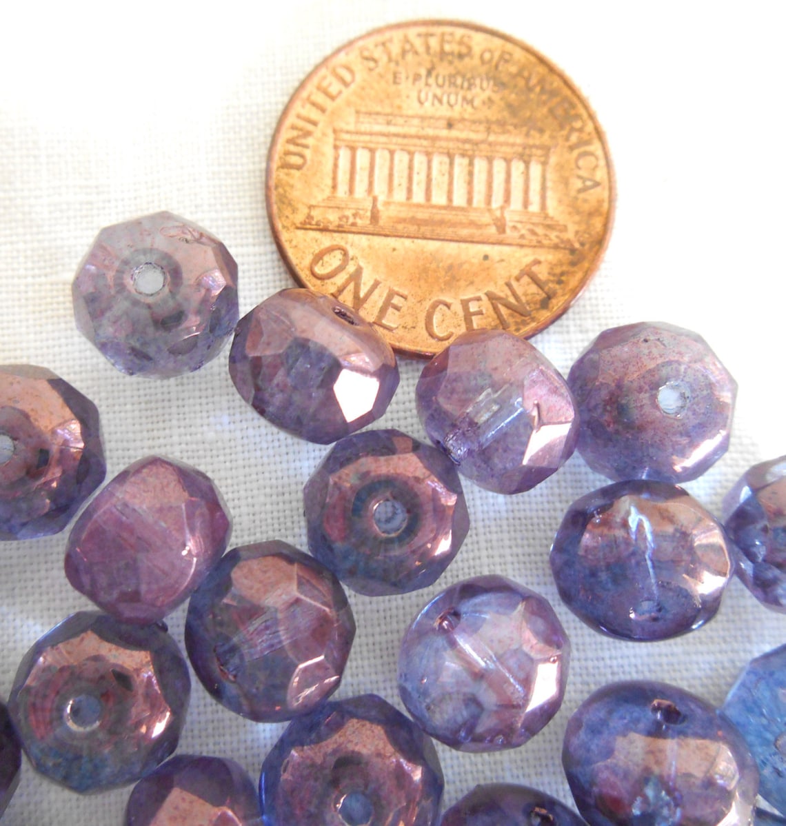 25 6 X 9mm Czech Lumi Amethyst Faceted Puffy Rondelle Beads - Etsy