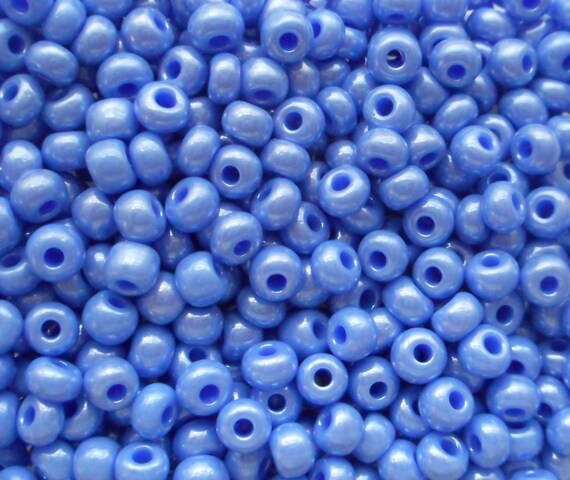 24 Grams Opaque French Blue Luster Czech 6/0 Large Glass Seed - Etsy