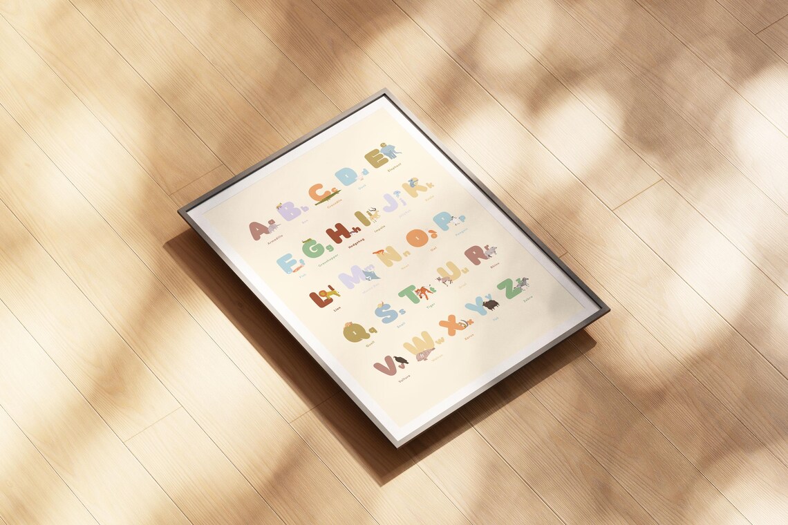 Alphabet A-Z Poster | Digital Download | Colorful Nursery Wall Art ...