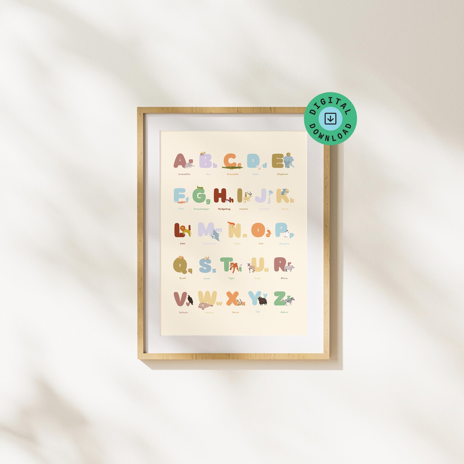 Alphabet A-Z Poster | Digital Download | Colorful Nursery Wall Art ...
