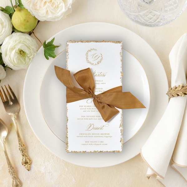 Gold Foil Menu - Etsy