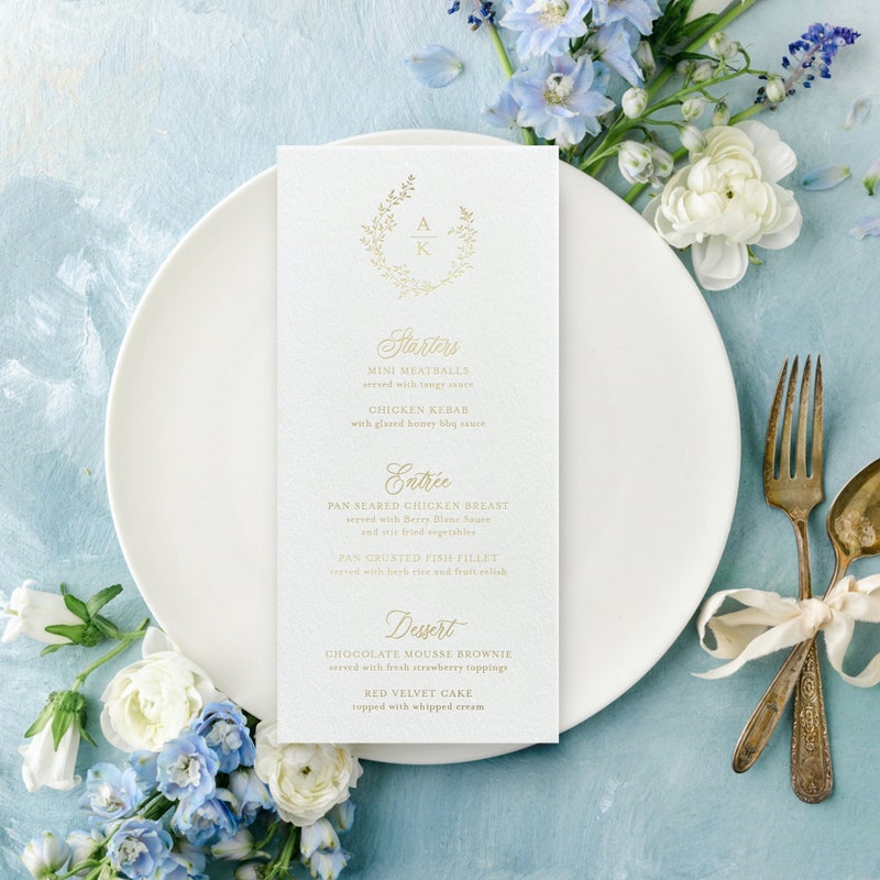 Monogram Menu - Etsy