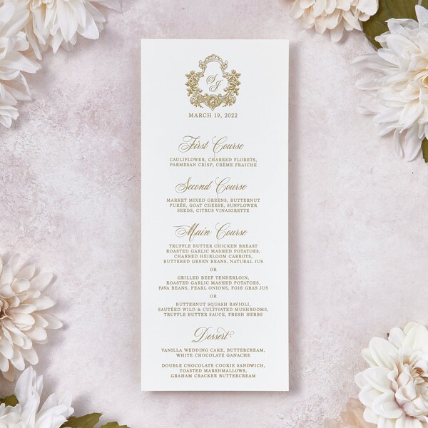 Monogram Menu - Etsy