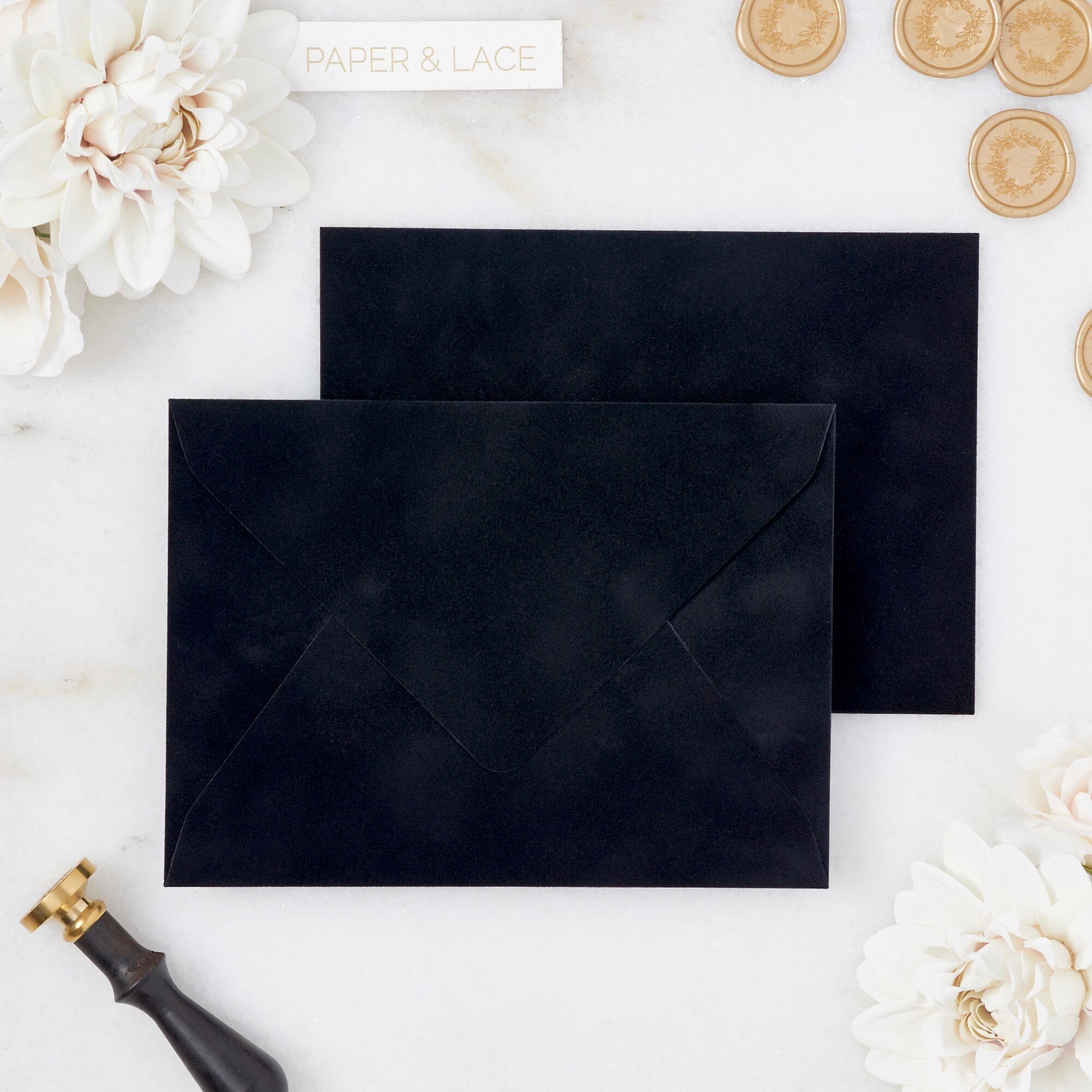 Paper & Party Supplies Paper 10 Black Velvet Envelope for wedding ...