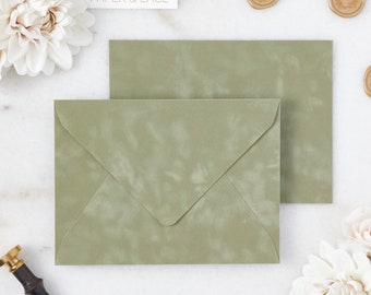 Mid Green Straight Flap Envelopes Sage Green Envelopes - Etsy