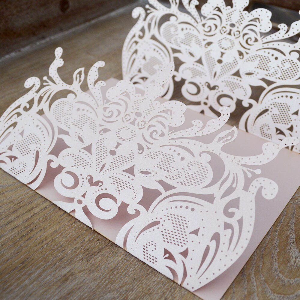 DIY Exquisite Laser Cut Gatefold Invitation Laser Cut Etsy