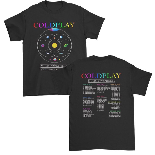 Trendy COLDPLAY MUSIC OF THE SPHERES Double Sided T-Shirts Size 5XL ...