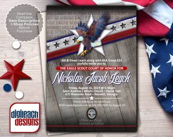 Customized Digital Eagle Scout Invitations & by DigileachDesigns