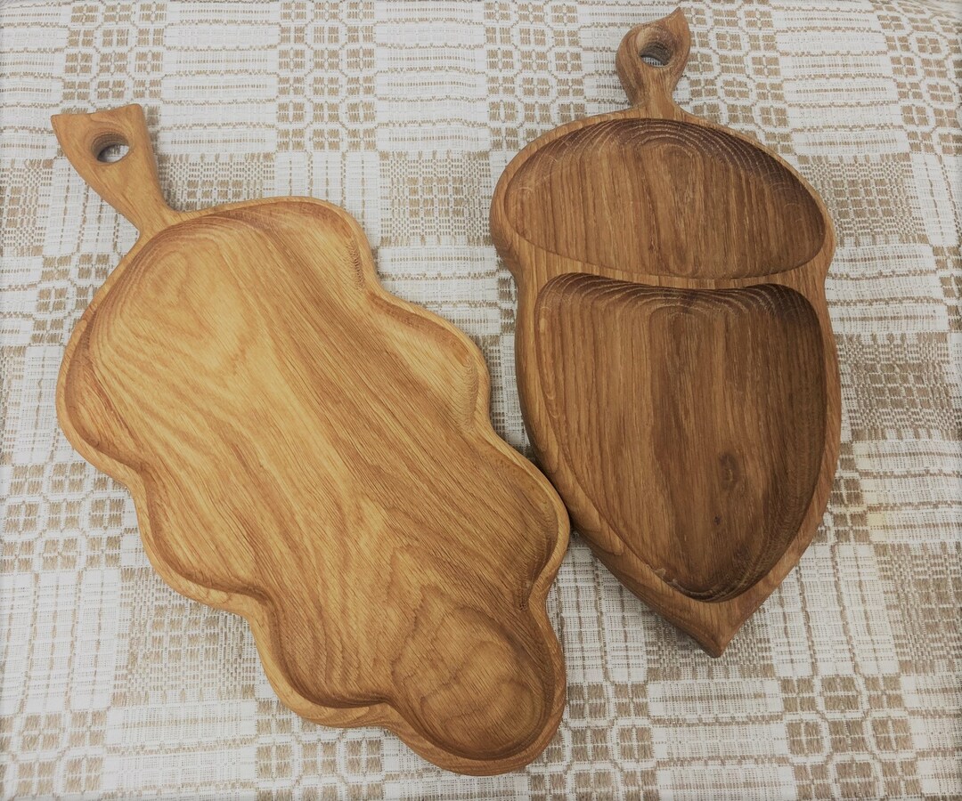 Wooden Tray Set Serving Plate Set Serving Tray Set Oak - Etsy