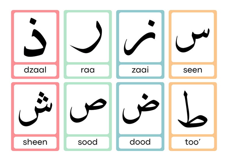 Minimalis Alphabet Arabic Printable Flash Cards - Etsy