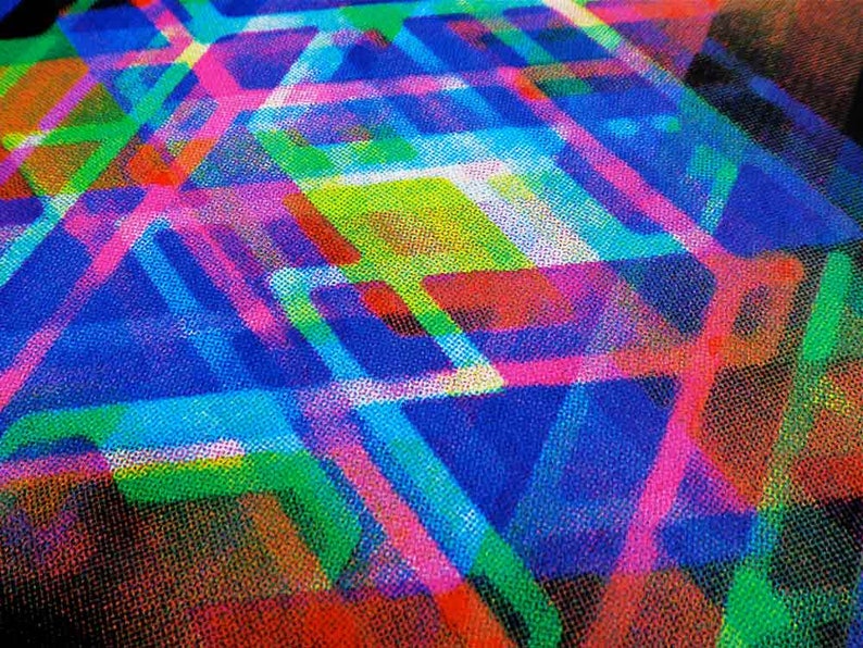 Crystal Structure Screenprint Silkscreen Abstract Geometric Modern ...